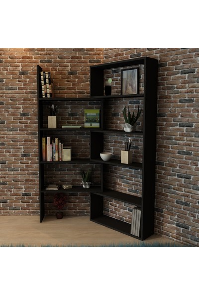 Moonlife Office Dekoratif Kitaplık Siyah