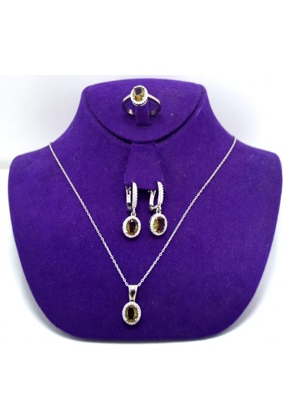 Burhan Sağlam Gümüş Kadın Set Sultanit Taşlı Swarovski Taş Işlemeli Takı Seti Burhan Sağlam Gümüş Kadın Set Sultanit Taşlı Swarovski Taş Işlemeli Takı Seti