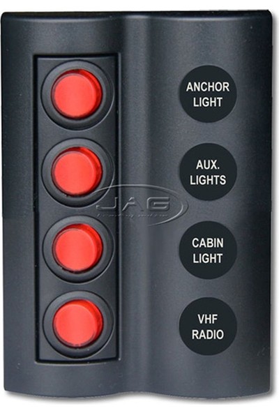 Bfy Switch Panel, 4'lü Işıklı ve Otomatik Sigortalı