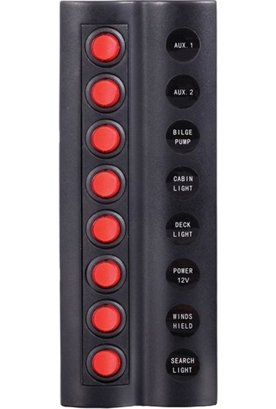 Bfy Switch Panel,8'li Işıklı ve Otomatik Sigortalı