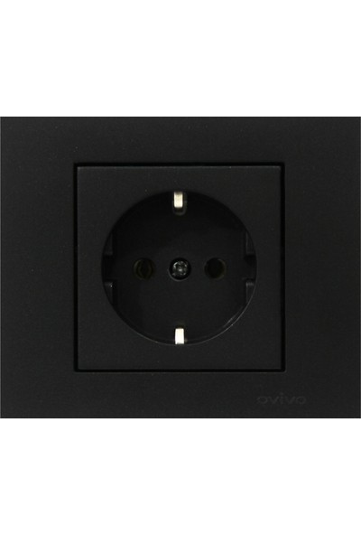 Ovivo Grano Siyah Topraklı Priz Çerçeveli Ovivo Grano Siyah Topraklı Priz Çerçeveli