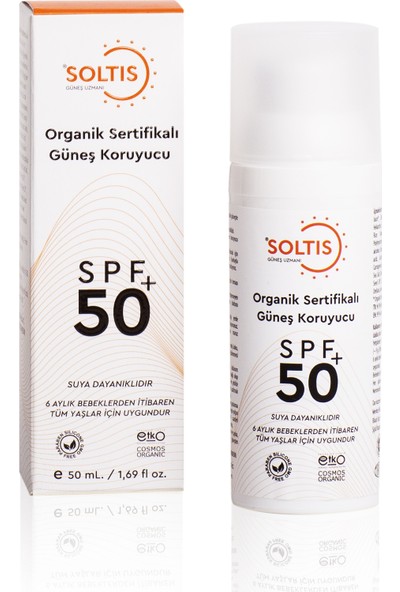 Soltis Organik Sertifikalı Güneş Koruyucu Krem Spf 50+