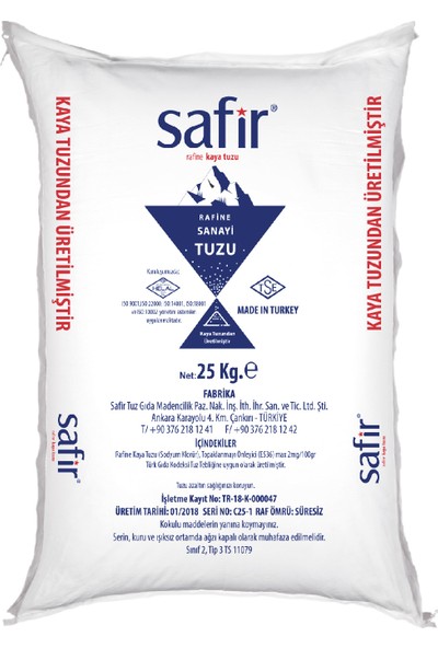 Safir Havuz Tuzu Rafine Kaya 25 kg Safir Havuz Tuzu Rafine Kaya 25 kg