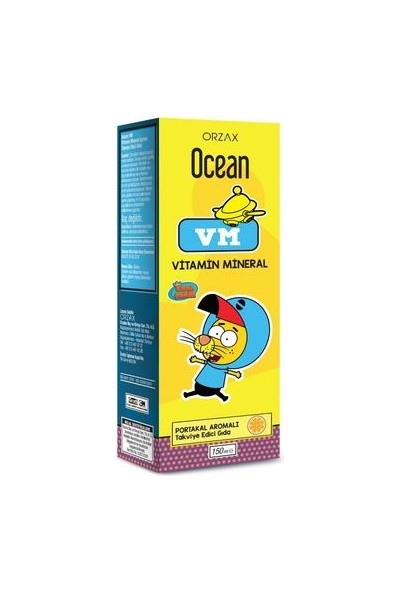Orzax Ocean VM Vitamin Mineral Portakal Aromalı 150 ml Orzax Ocean VM Vitamin Mineral Portakal Aromalı 150 ml