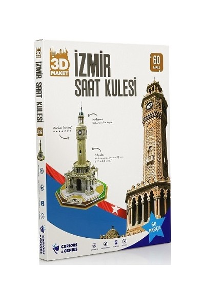 Curious&Genius Izmir Saat Kulesi 60 Parça 3D Puzzle Curious&Genius Izmir Saat Kulesi 60 Parça 3D Puzzle