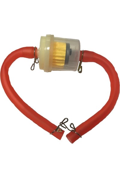 Hsgl Motorsiklet Mıknatıslı Benzin Filtresi ve Hortum Kırmızı