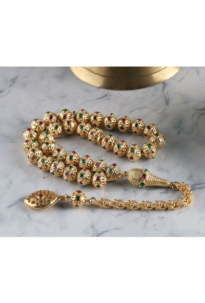 Burhan Sağlam Gümüş Işçilikli Küre Kesim Gümüş Tesbih