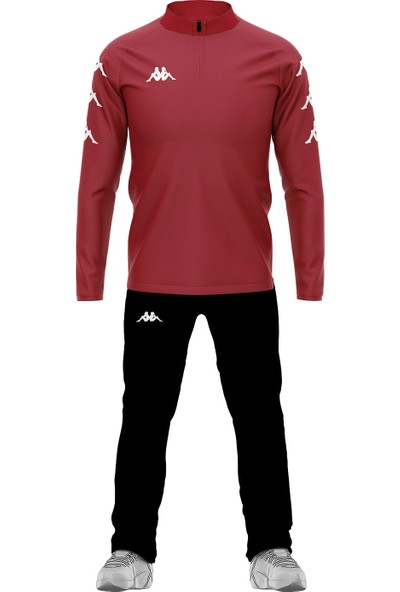 Kappa Erkek Yarım Fermuarlı Eşofman Butu Bordo