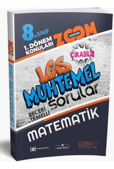 Gün&ay Yayınları 8. Sınıf LGS 1. Dönem Matematik Muhtemel Sorular Zoom Serisi