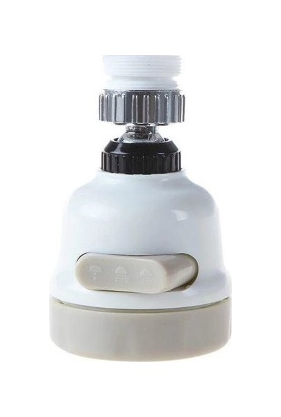 Demiray Oynar Başlıklı Musluk Başlığı 3 Fonksiyonlu Tasarruflu Musluk Ucu Beyaz