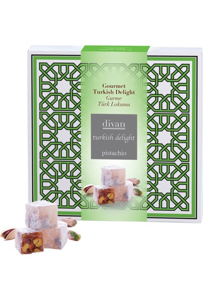 Divan Gurme Türk Lokumu - Çifte Kavrulmuş Fıstıklı Lokum 500 gr Divan Gurme Türk Lokumu - Çifte Kavrulmuş Fıstıklı Lokum 500 gr