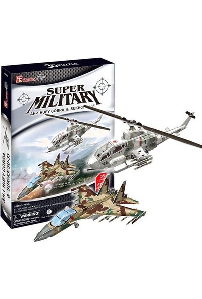 Cubic Fun P628H Super Military Ah-1 Huey Cobra And Sukhoi Su-35 3D Puzzle