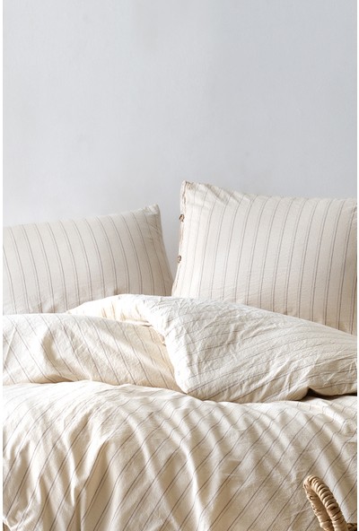 Berolige Sunday Pamuklu Çift Kişilik Çizgili Nevresim Takımı Kahverengi Berolige Sunday Pamuklu Çift Kişilik Çizgili Nevresim Takımı Kahverengi