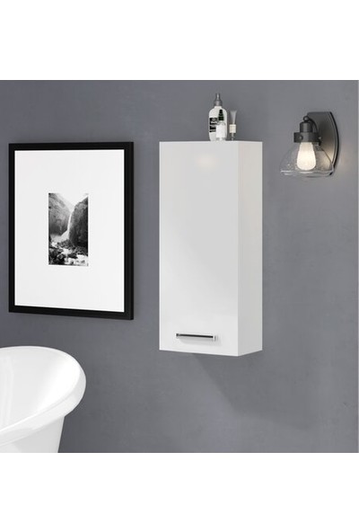 Taç Dekorasyon Banyo Duvar Tek Kapaklı Dolap Beyaz Taç Dekorasyon Banyo Duvar Tek Kapaklı Dolap Beyaz