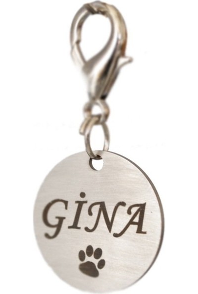 Dekoliva Metal Kedi Köpek Isimlik Yuvarlak Paslanmaz Çelik Kedi Isimlik