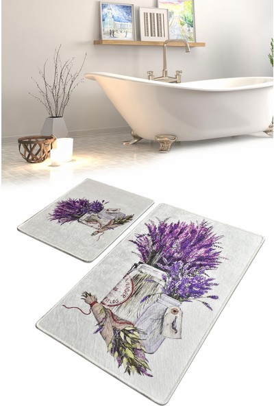 Chilai Home Purpura Djt 2 Li Set Banyo Halısı