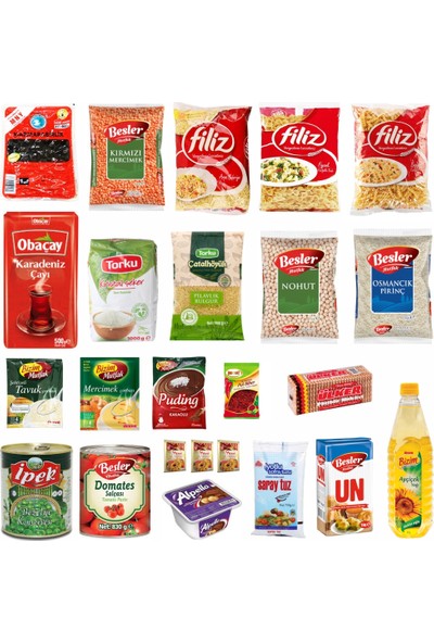 Marketze Ramazan Erzak Paketi Yardım Kolisi Ideal Paket 19 Çeşit 22 Parça Marketze Ramazan Erzak Paketi Yardım Kolisi Ideal Paket 19 Çeşit 22 Parça