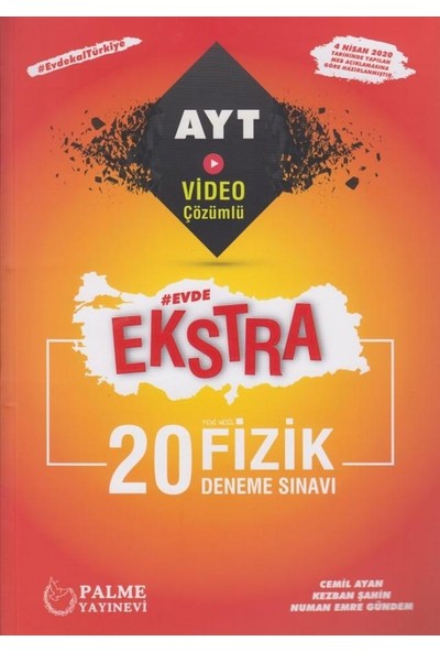 Palme Yayıncılık AYT Fizik Evde Ekstra 20 Deneme Sınavı