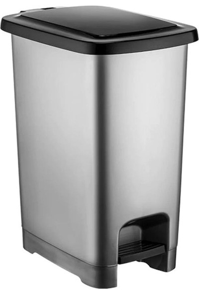 Şenyayla 4284 Slim Pedallı Plastik Çöp Kovası Siyah Kapaklı 60 lt