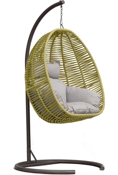 Bum Bahçe İp Örme Tek Kişilik Fındık Armut Salıncak Sarı