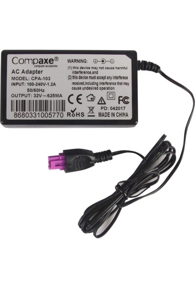 Compaxe CPA-103 20W 32V 625MA 2 Pin Hp Yazıcı Adaptörü Compaxe CPA-103 20W 32V 625MA 2 Pin Hp Yazıcı Adaptörü