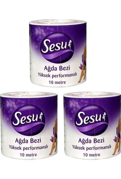 Sesu Ağda Bezi 10 m Rulo 3 Adet Sesu Ağda Bezi 10 m Rulo 3 Adet