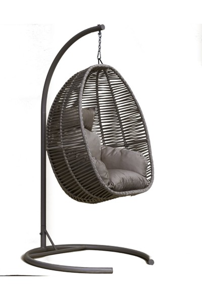 Bum Bahçe İp Örme Tek Kişilik Salıncak Sallanır Armut Salıncak Kahve