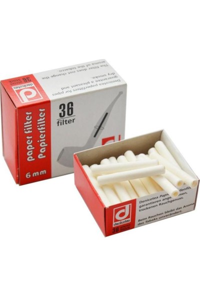 Denicotea 10146 Pipo Filtresi 6 mm 36'lı Denicotea 10146 Pipo Filtresi 6 mm 36'lı