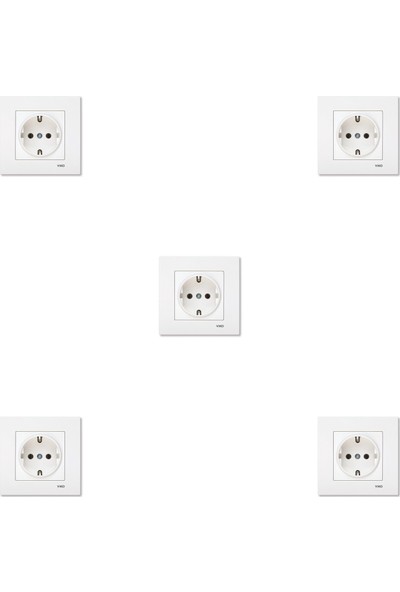 Viko Karre Topraklı Priz Beyaz 5'li