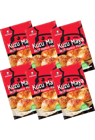 Pakmaya Kuru Aktif Hamur Mayası 6 x 100 gr Pakmaya Kuru Aktif Hamur Mayası 6 x 100 gr