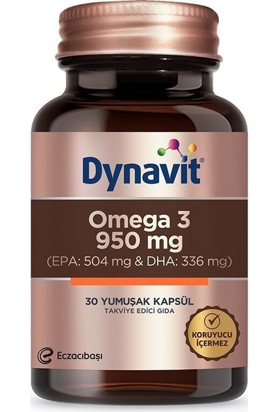 Eczacıbaşı Dynavit Omega 3 950 Mg Balık Yağı 30 Kapsül Eczacıbaşı Dynavit Omega 3 950 Mg Balık Yağı 30 Kapsül