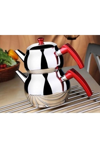 Rys Küre Orta Boy Çaydanlık Takımı (Kırmızı) Rys Küre Orta Boy Çaydanlık Takımı (Kırmızı)