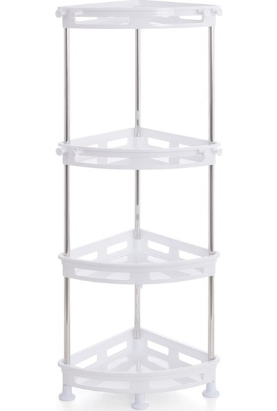 Primanova 4 Katlı Banyo Mutfak Köşe Rafı Beyaz Primanova 4 Katlı Banyo Mutfak Köşe Rafı Beyaz