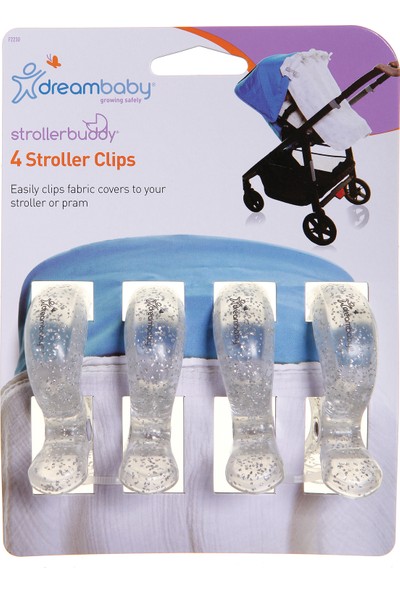 Dreambaby Bebek Arabası & Puset Gölgelik Mandalı 4 Adet Şeffaf Parıltılı