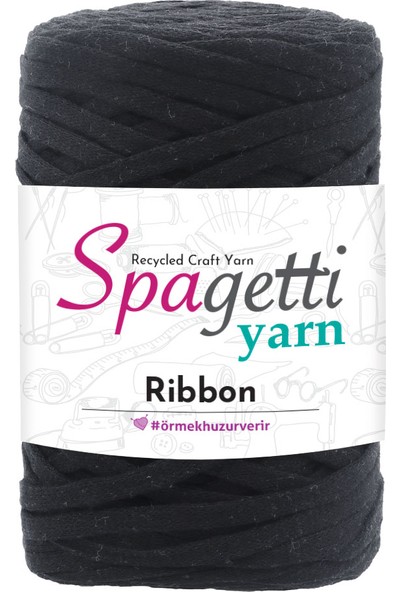 Spagettiyarn Siyah Ribbon İp Spagettiyarn Siyah Ribbon İp