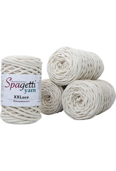 Spagettiyarn Şeker Beyaz XXLace 4'lü Set Spagettiyarn Şeker Beyaz XXLace 4'lü Set