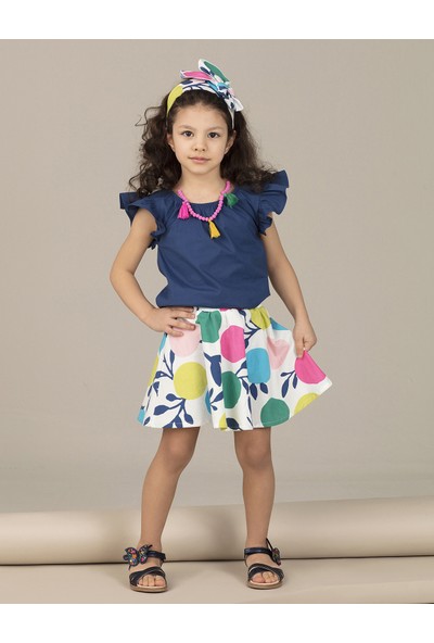 Ollie&Olla İndigo Fırfırlı Kız Bluz