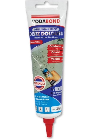 Vodabond Fayans Seramik Mermer Yer Duvar İçin Tamir Derz Dolgu Beyaz 250 gr