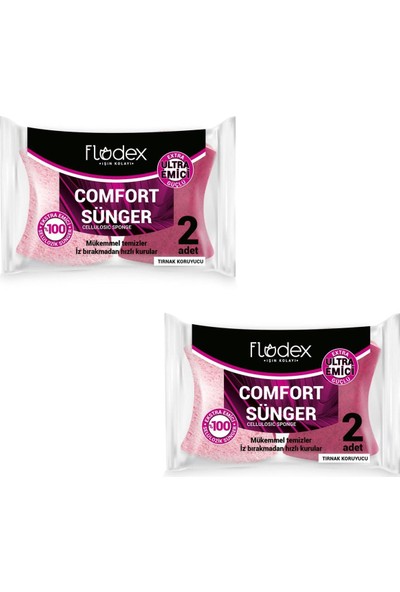 Flodex Confort Selilozik Ultra Emici 2'li Sünger 2 Paket