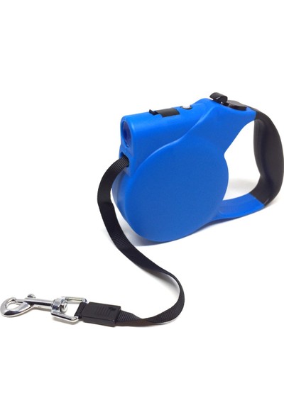 Sarmaşık Makaralı Otomatik Köpek Tasması 5 Metre Mavi
