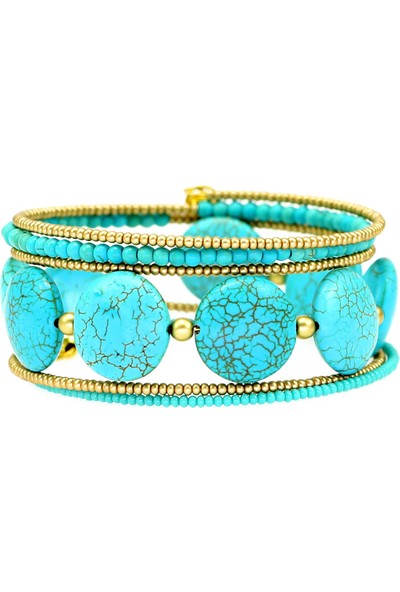 Mavra Handmade Doğal Firuze Taşı Bileklik