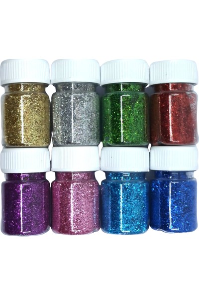 Hobiflex Epoksi Reçine Toz Sim Renkli Set 8'li 120 gr