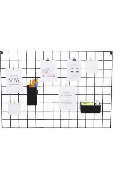 Catchme Metal Fotoğraf Askısı Tel Pano Notluk Siyah 50 x 70 cm