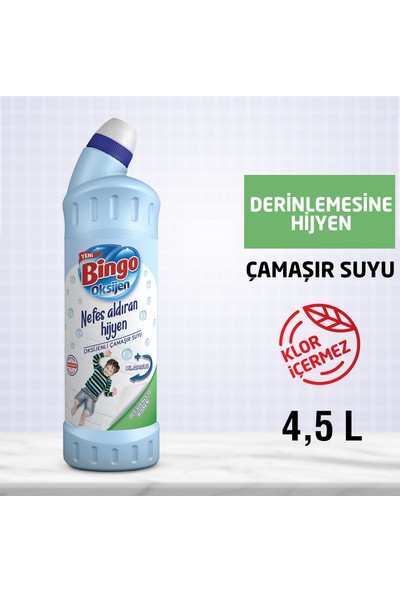 Bingo Oksijen Çamaşır Suyu 750 ml Derinlemesine Hijyen Ekonomi Paketi 6'lı Bingo Oksijen Çamaşır Suyu 750 ml Derinlemesine Hijyen Ekonomi Paketi 6'lı