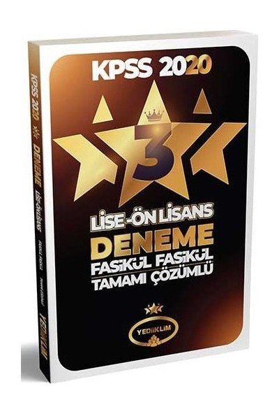Yediiklim KPSS 2020 Lise - Önlisans Tamamı Çözümlü Deneme