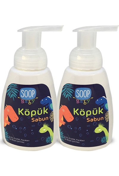 Soop Baby Köpük Sabun Sevimli Dinazor 2'li Paket Soop Baby Köpük Sabun Sevimli Dinazor 2'li Paket