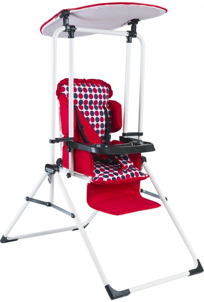 Dağlar Mama Tablalı Bebek Salıncağı - Kırmızı