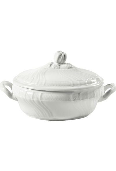 Vecchio Ginori Beyaz - Kapaklı Porselen Çorba Kabı 3, 17 Lt.