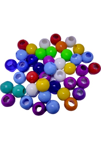 Platin Geniş Delikli Plastik Karışık Renk Süsleme Boncuk 100 g 14 mm Platin Geniş Delikli Plastik Karışık Renk Süsleme Boncuk 100 g 14 mm