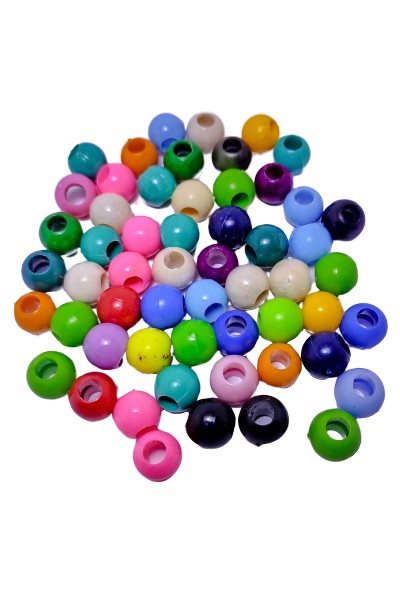 Platin Renkli Geniş Delikli Plastik Süsleme Boncuklar 100 g 10 mm Platin Renkli Geniş Delikli Plastik Süsleme Boncuklar 100 g 10 mm